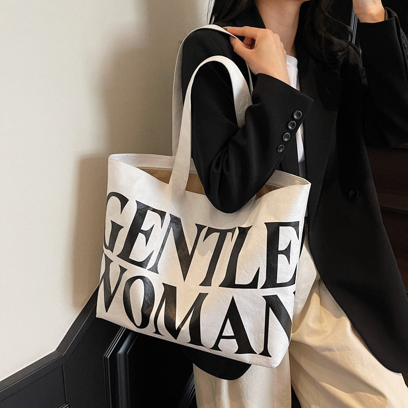 Tyvek Casual Cool Letter Printing Large Capacity Totes – DGSM