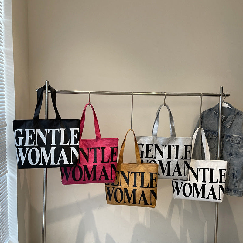 Tyvek Casual Cool Letter Printing Large Capacity Totes – DGSM