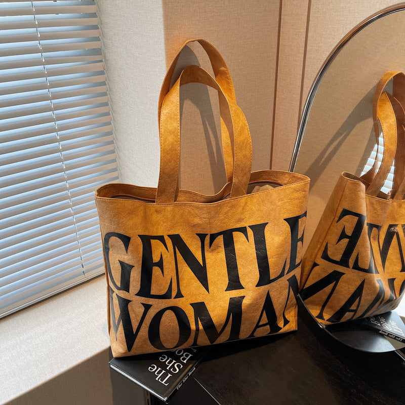 Tyvek Casual Cool Letter Printing Large Capacity Totes – DGSM